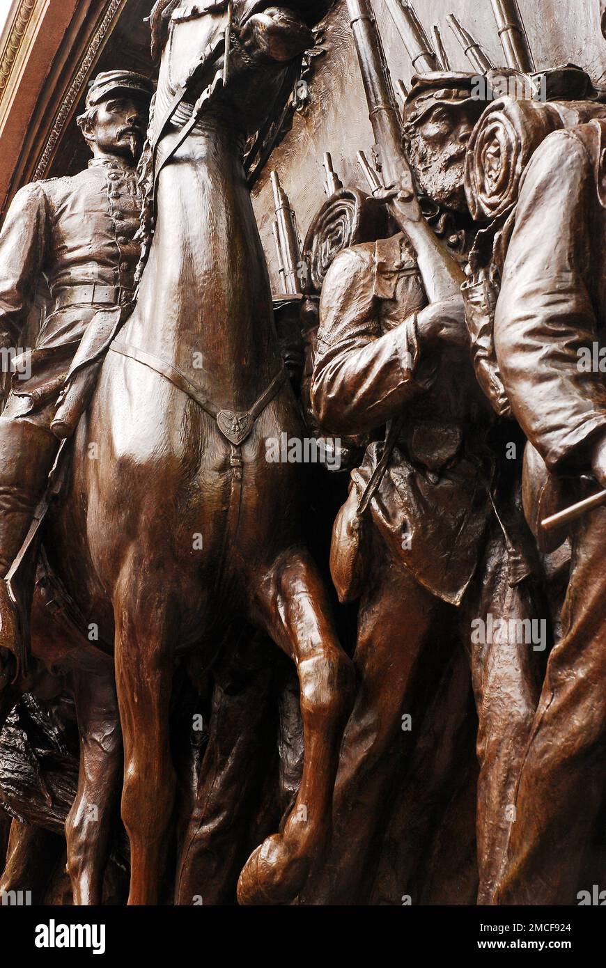 Details of Boston's Massachusetts 54th Memorial, honoring the all ...