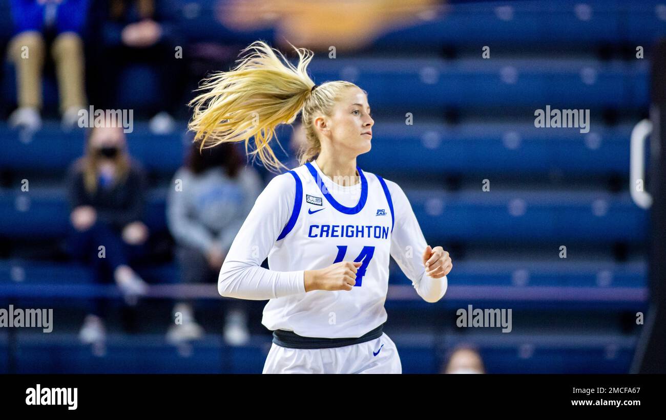 Creighton forward Mallory Brake (14) runs down the court against ...