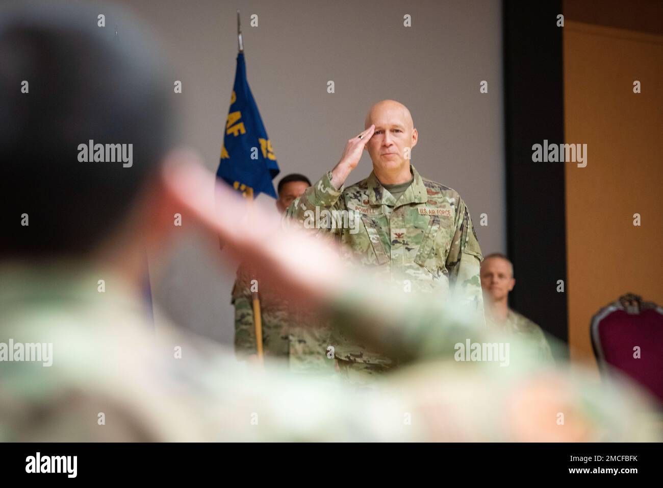Col. Calvin Powell incoming 39th Air Base Wing commander, renders his ...
