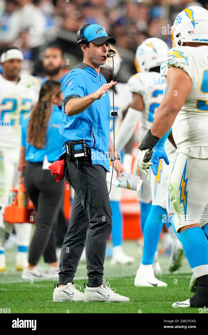 Los Angeles Chargers head coach Brandon Staley is seen on the sideline ...
