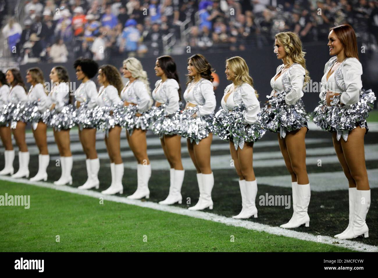 Las Vegas Raiderettes cheerleaders during during an NFL football game ...