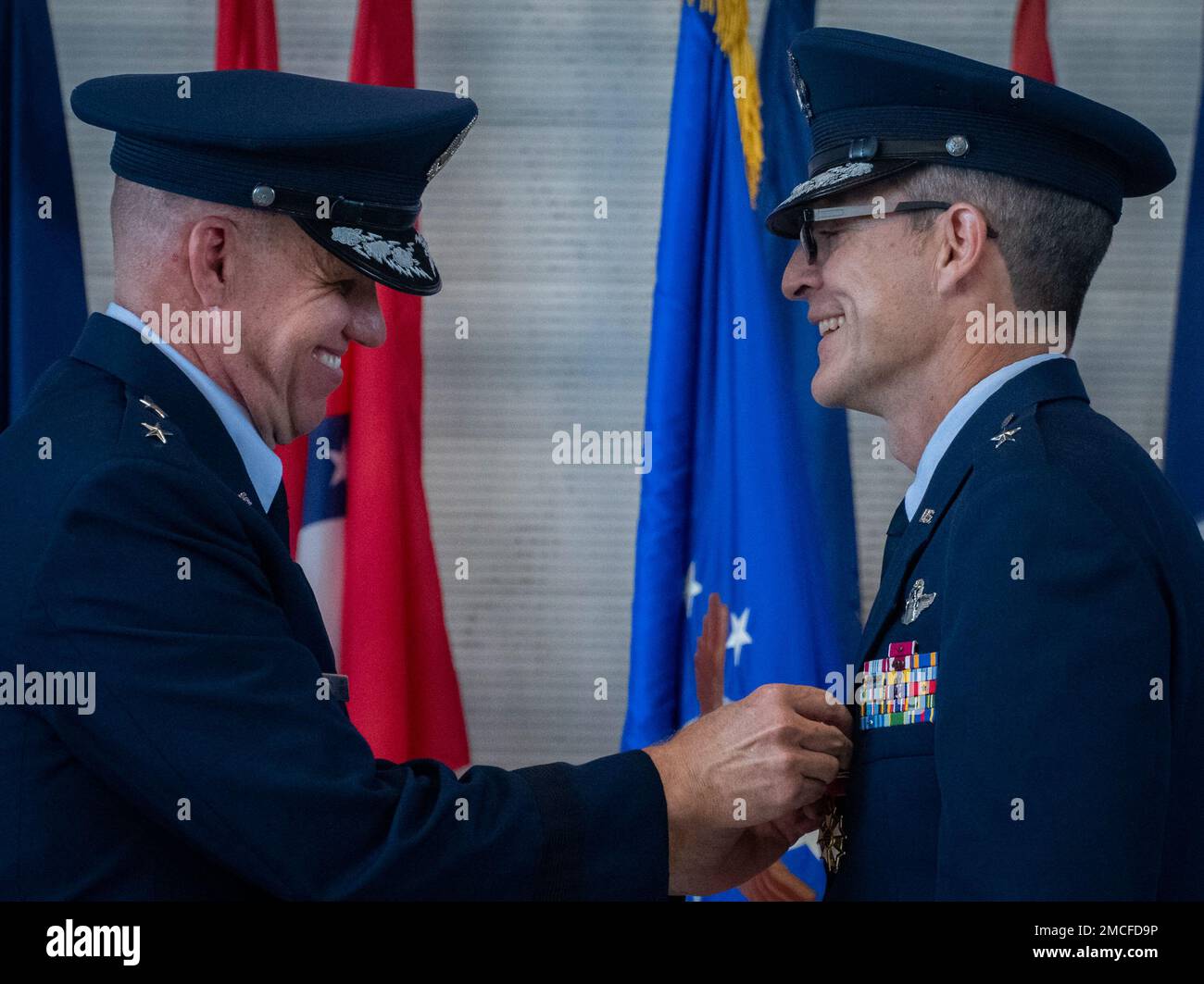 Maj. Gen. Evan Dertien, Air Force Test Center, presents Brig. Gen ...