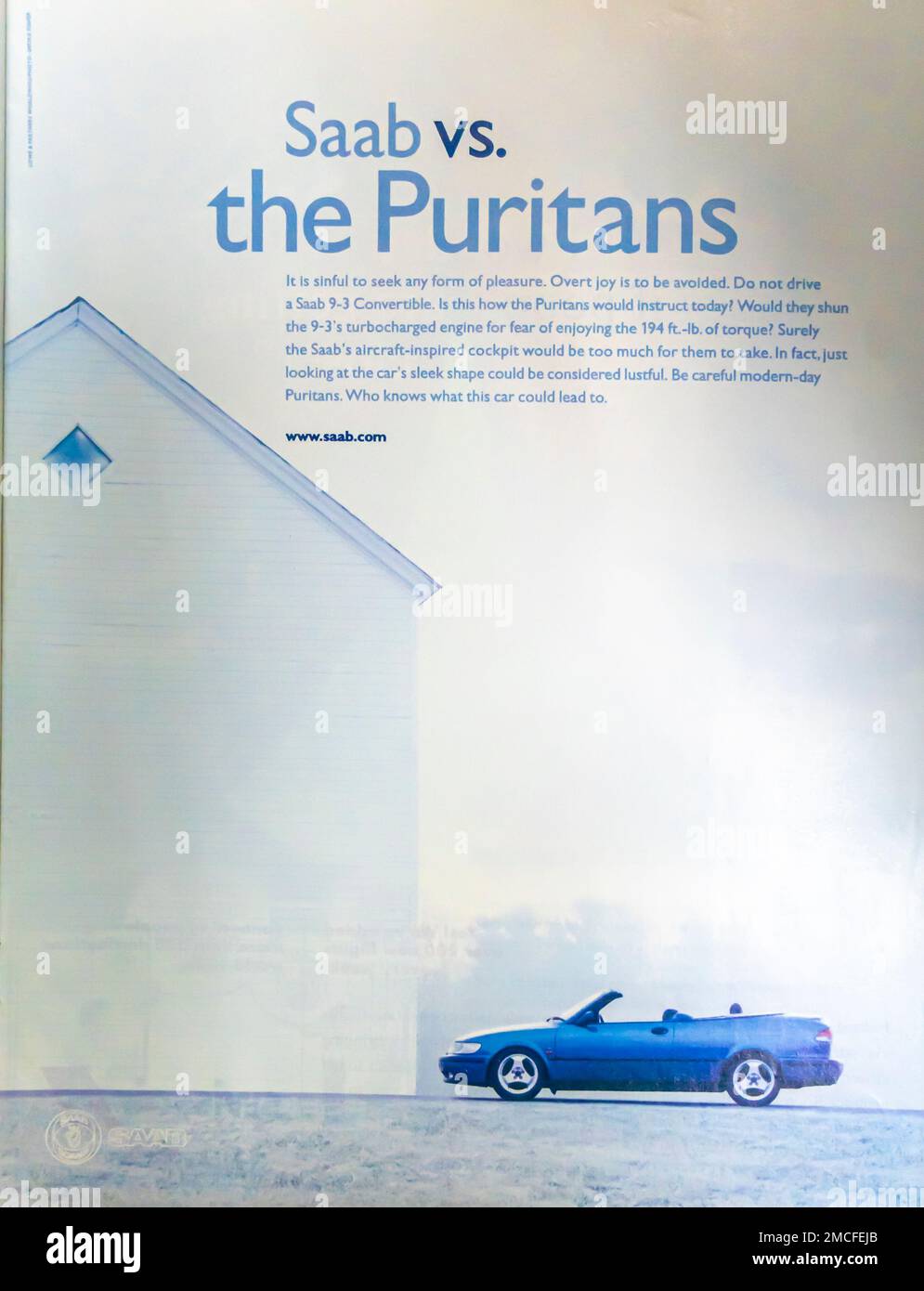 SAAB vs advert in a magazine 1999 Stock Photo - Alamy