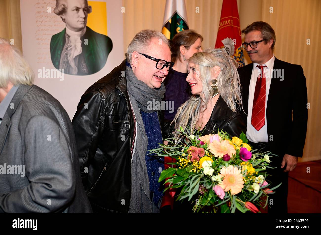 Heinz Rudolf Kunze und Sarah Lesch bei der Preisverleihung des Lessing ...