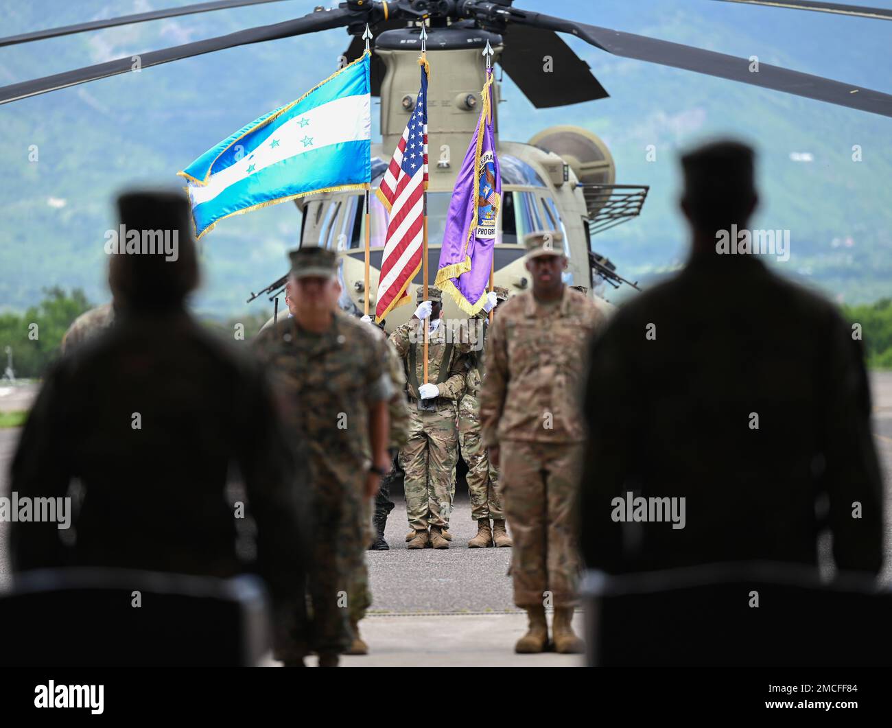 U.S. Army Col. Phillip Brown, right, incoming Joint Task Force-Bravo ...