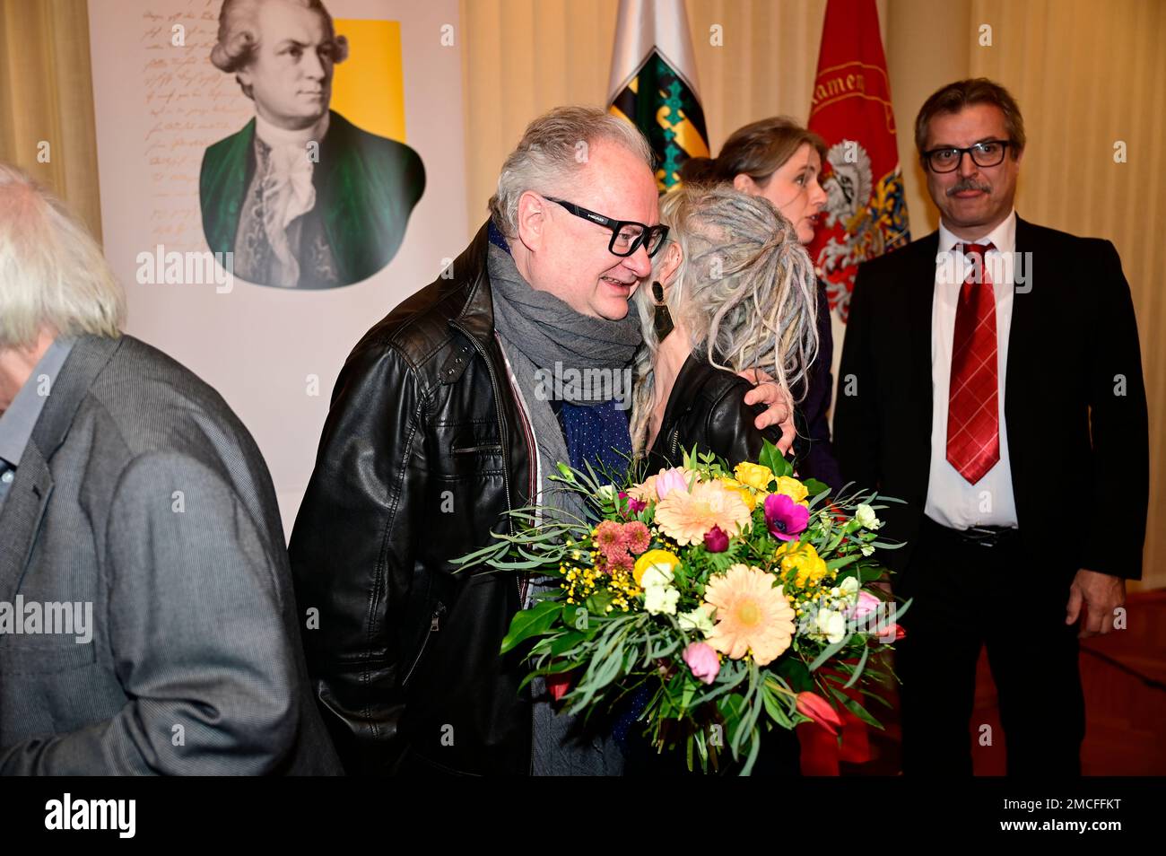 Heinz Rudolf Kunze und Sarah Lesch bei der Preisverleihung des Lessing ...