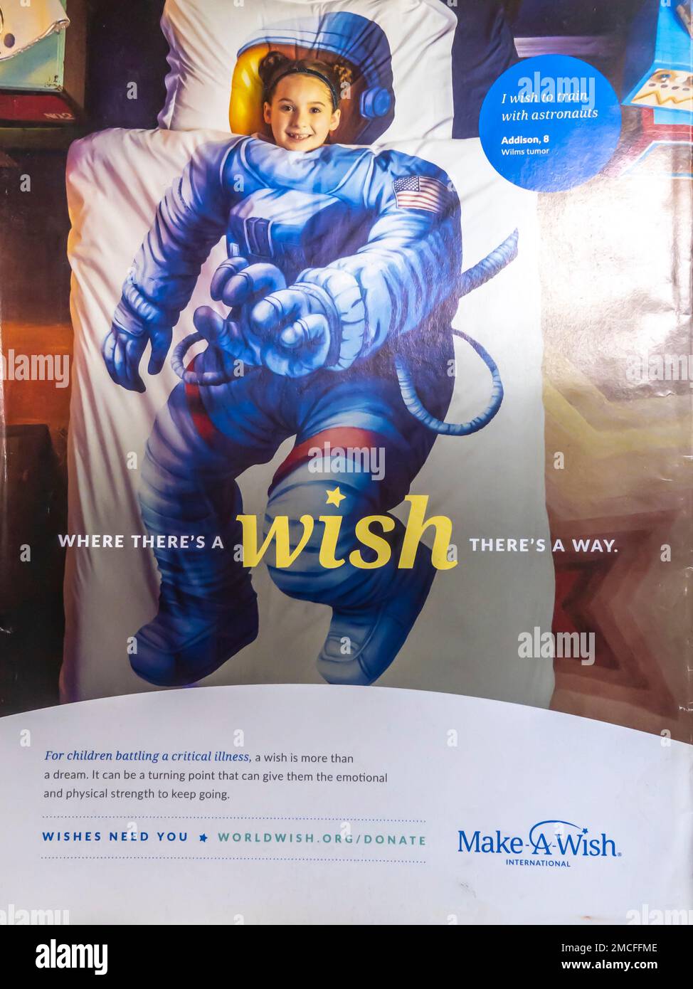 Make-a-wish - children in a critical illness - advert in a magazine ...