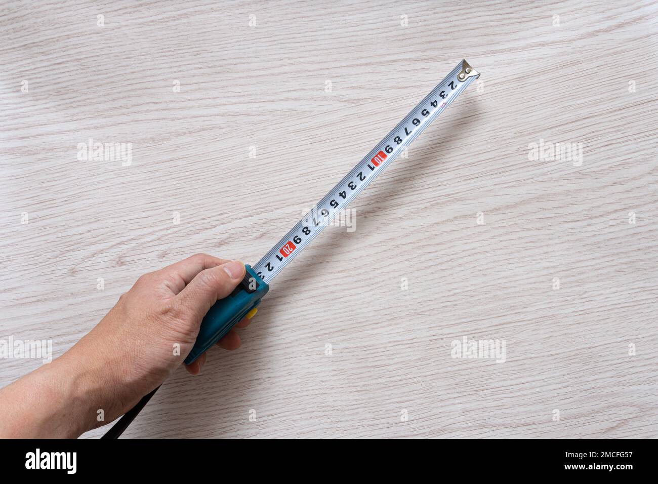 Various household tools such as hammer and tape measure screwdriver ...