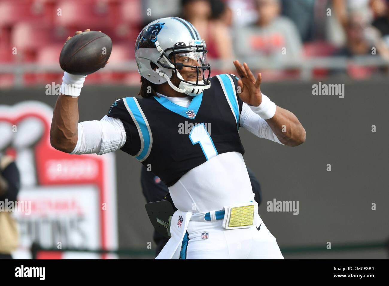 Carolina Panthers quarterback Cam Newton (1) before an NFL football ...