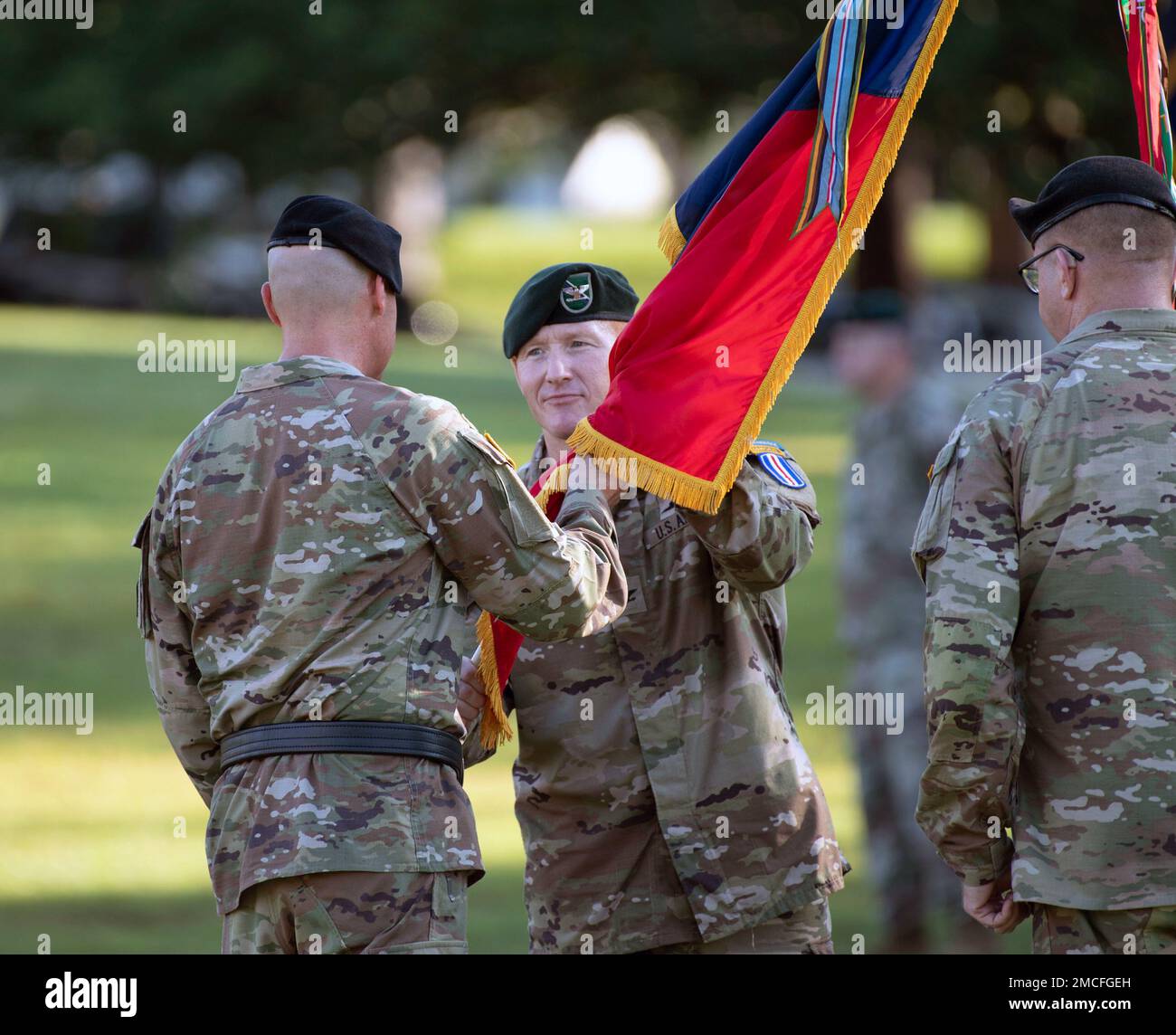 Col. Scott C. White, 193rd Infantry Brigade commander, accepts the unit ...