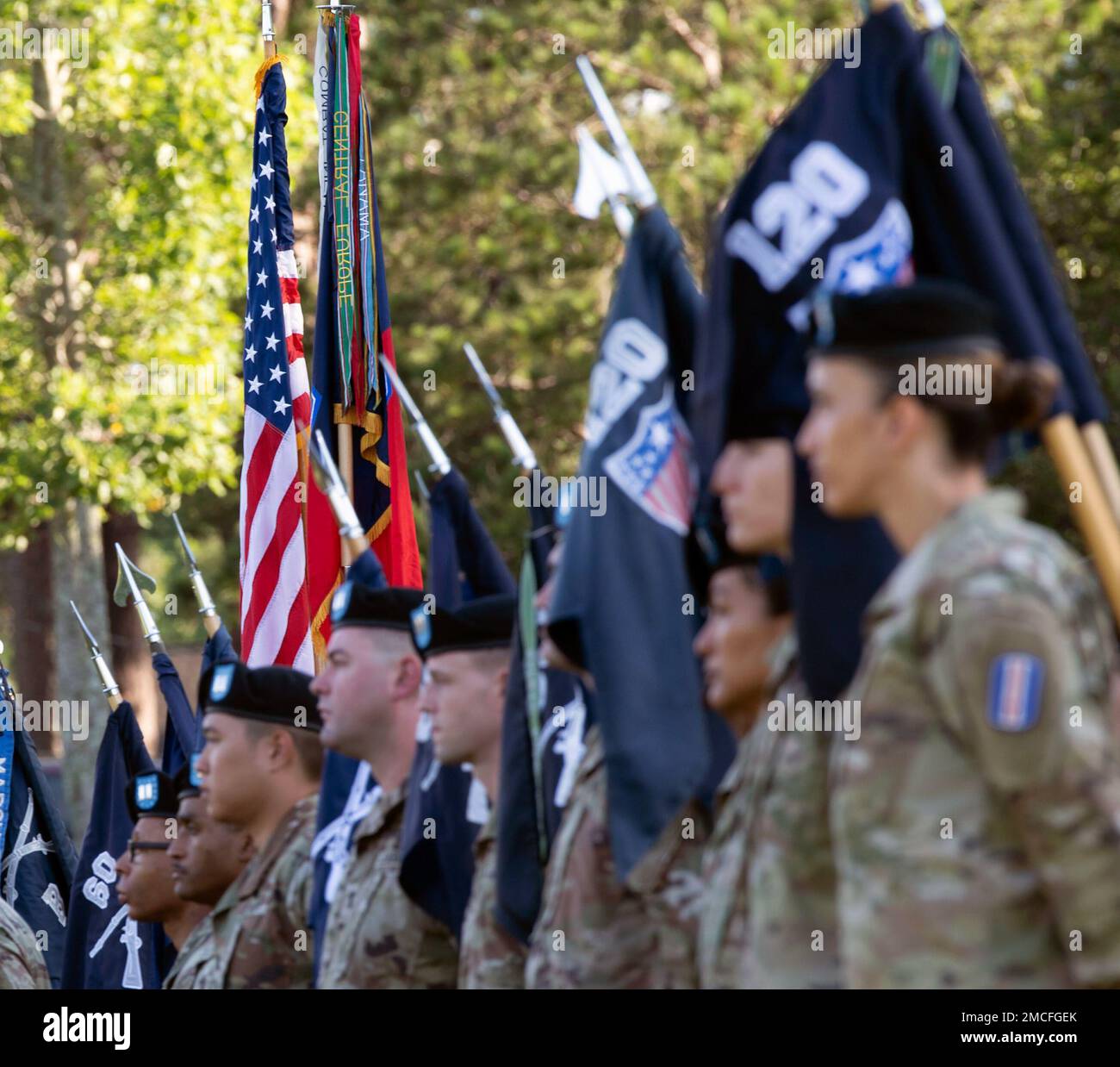 Company commanders in the 193rd Infantry Brigade watch as Col. Scott C ...