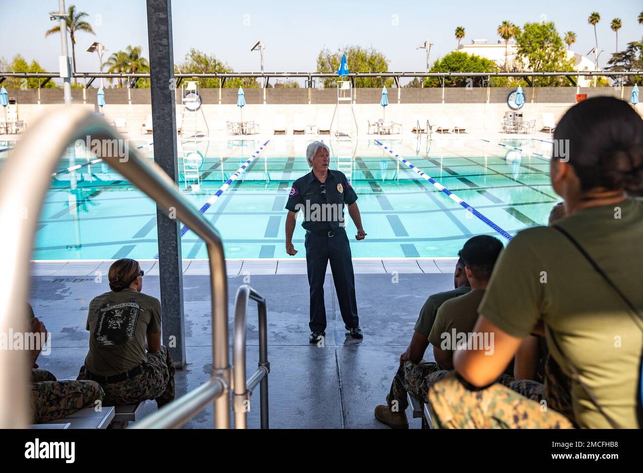 Quentin J. Norman, a retired lifeguard II, teaches a water-safety class ...