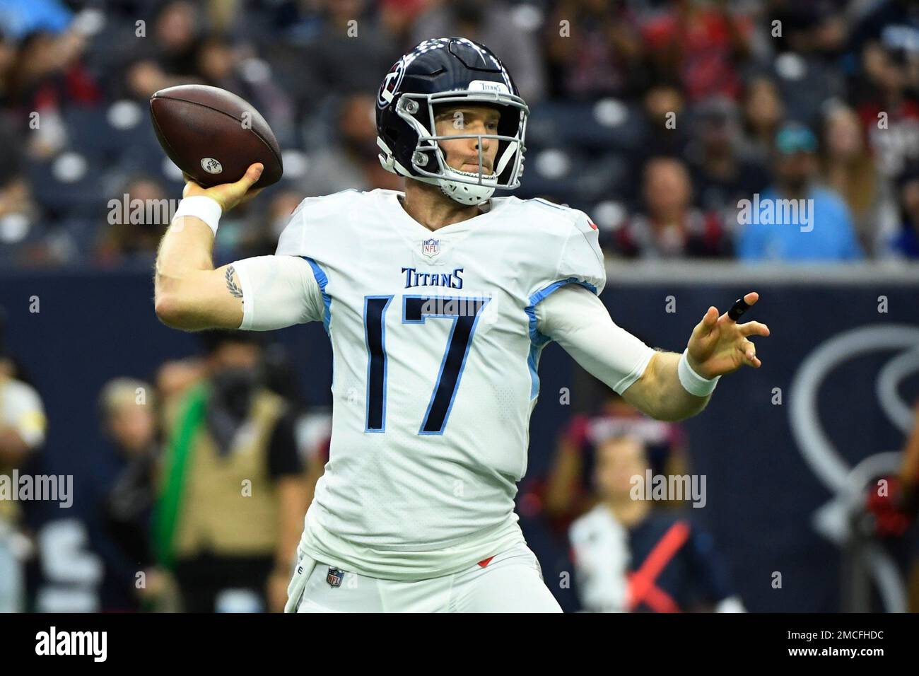 Tennessee Titans quarterback Ryan Tannehill (17) throws Houston Texans ...