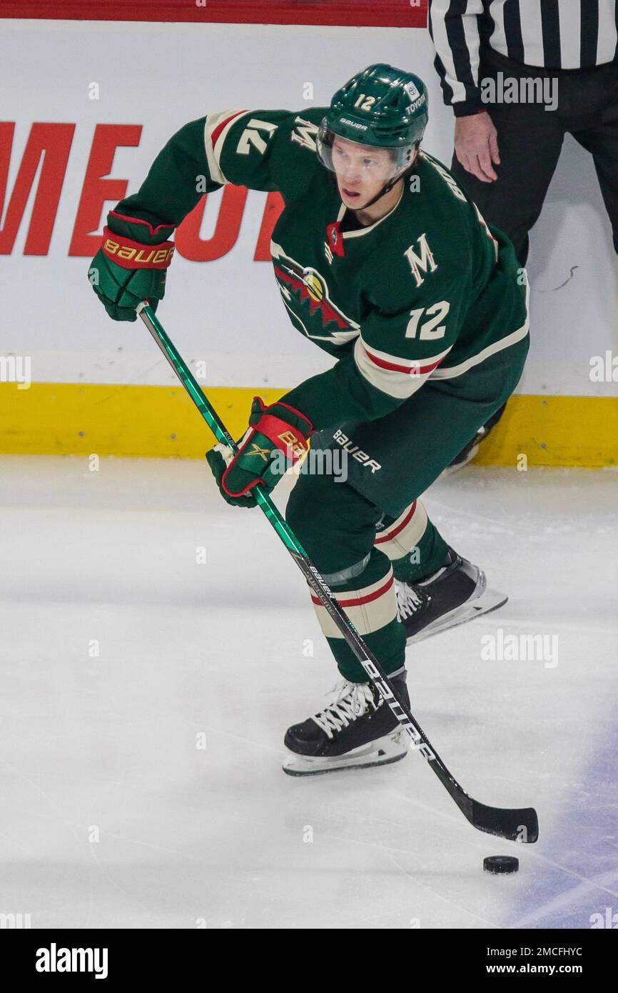 Minnesota Wild left wing Matt Boldy plays against the Washington ...