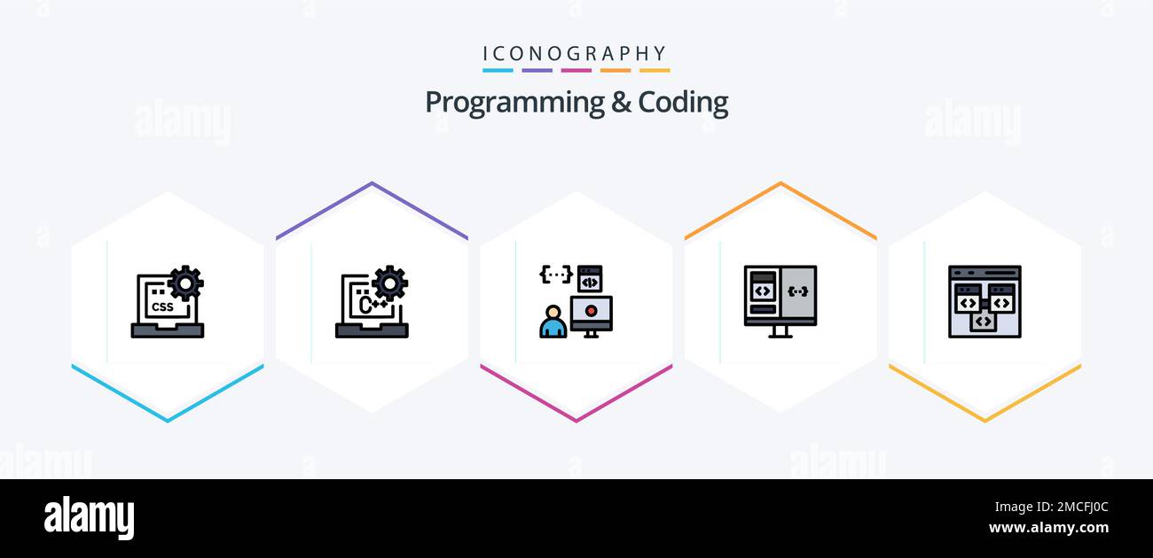 Programming And Coding 25 Filledline Icon Pack Including Computer App Develop Programmer
