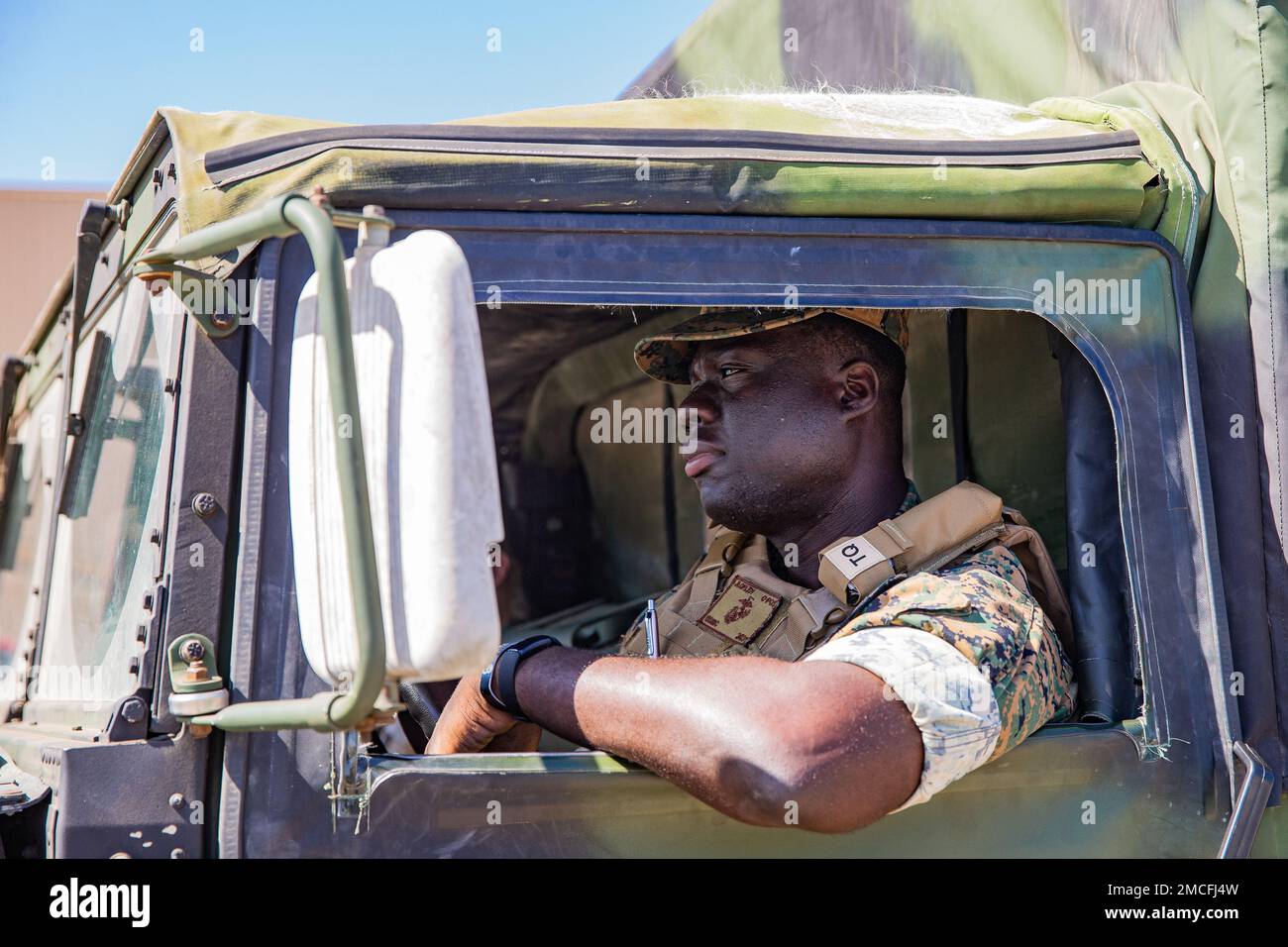 U.S. Marine Corps Lance Cpl. Jemel Jlopleh, a motor vehicle operator ...