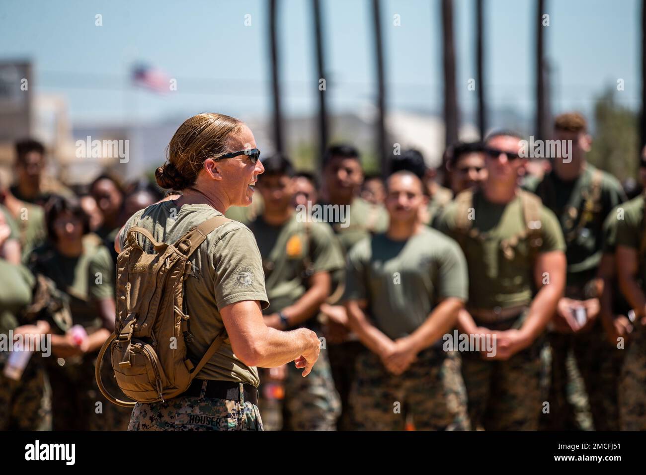 U.S. Marine Corps Lt. Col. Christine M. Houser, commanding officer of ...