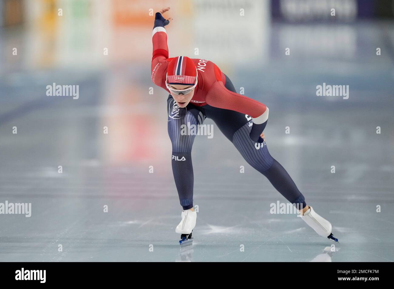Norway's Martine Ripsrud competes in the women's 1000 meters race of ...