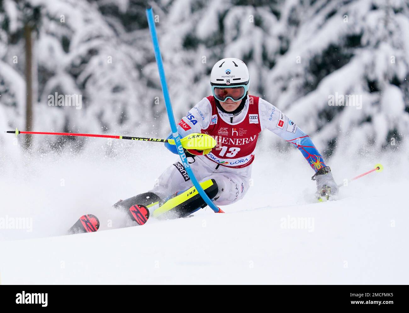 United States' Paula Moltzan competes during the first run of an alpine ...