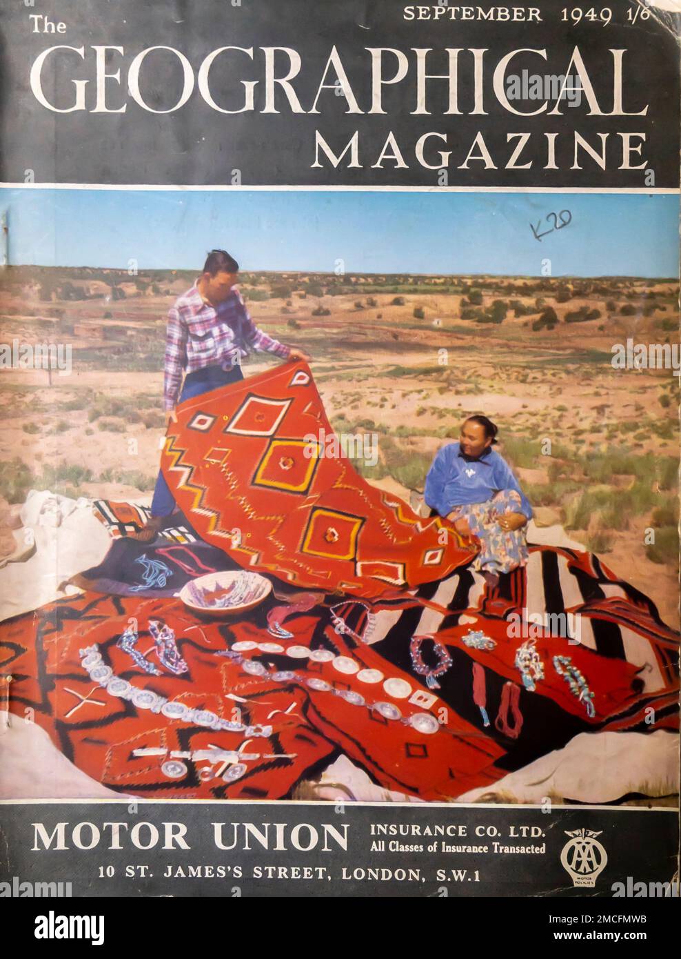 Geographical magazine cover - September 1949 1/6 issue Stock Photo - Alamy