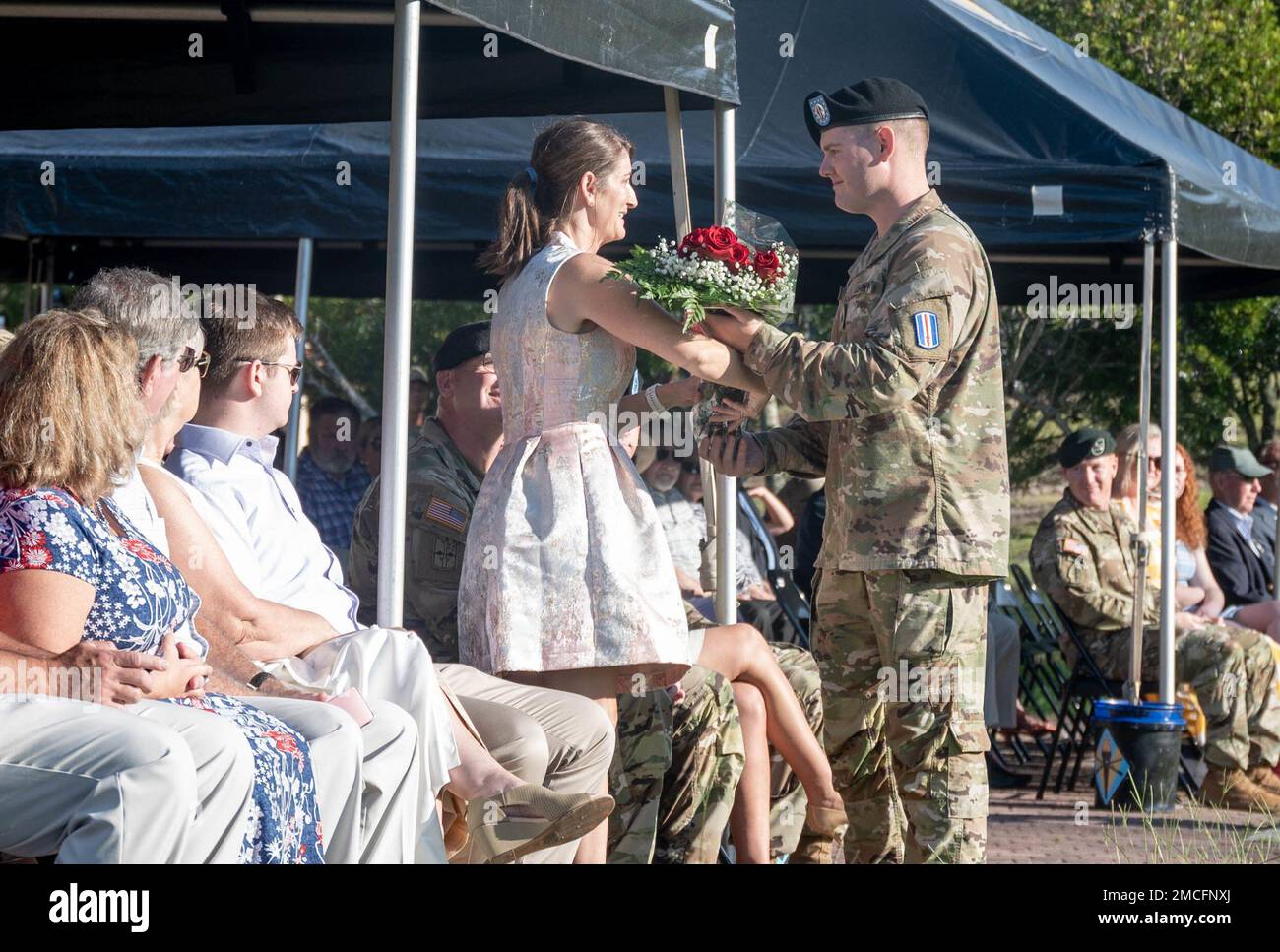 Sarah Huhtanen, wife of Col. Mark E. Huhtanen, outgoing 193rd Infantry ...