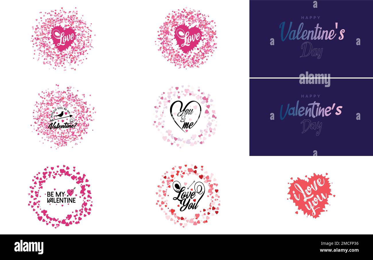 Pink October logo with hearts and calligraphy lettering isolated on ...
