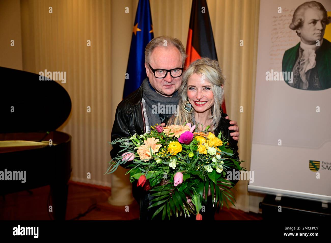 Heinz Rudolf Kunze und Sarah Lesch bei der Preisverleihung des Lessing ...