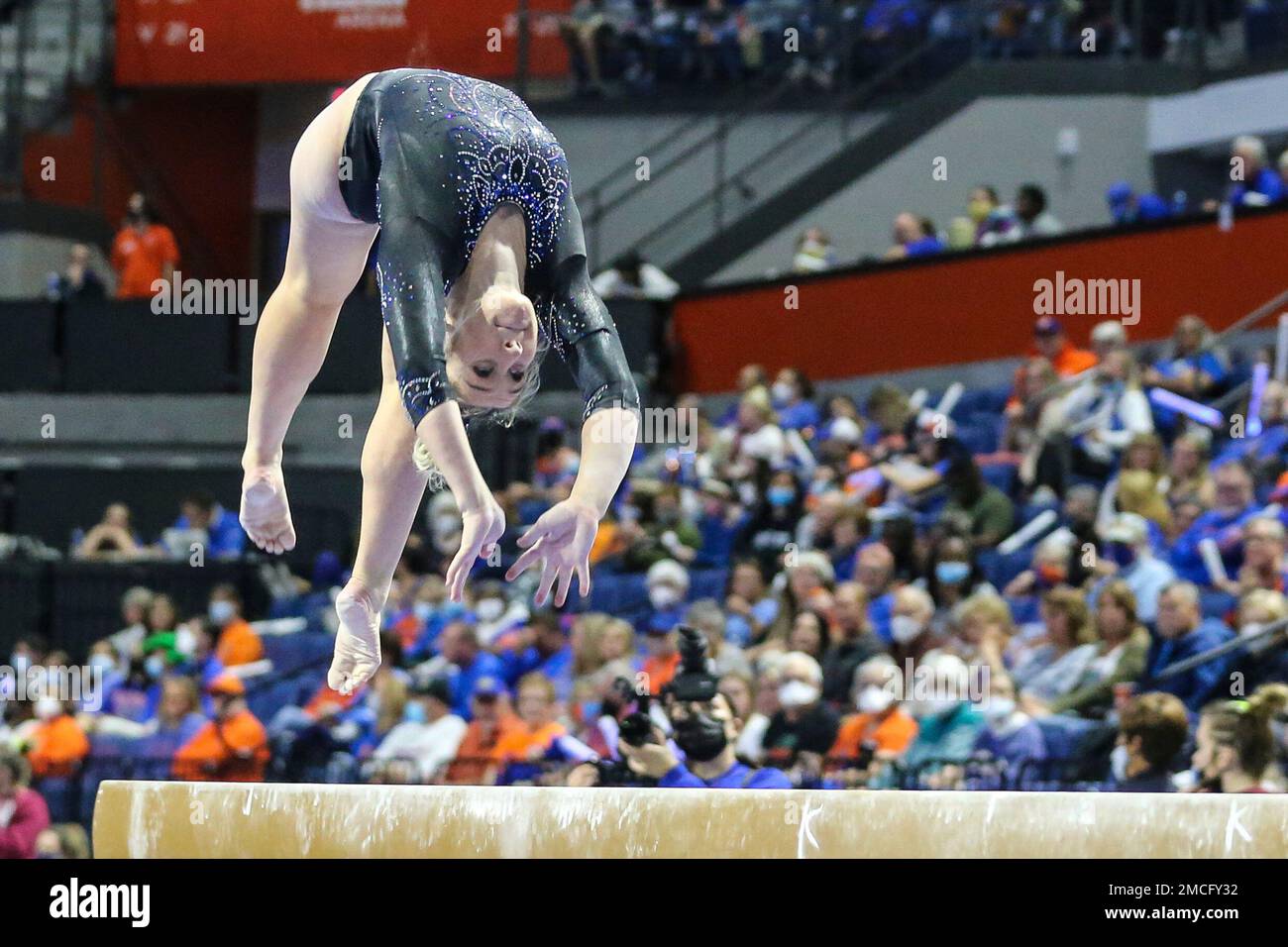 Florida's Payton Richards competes on the balance beam during an NCAA ...