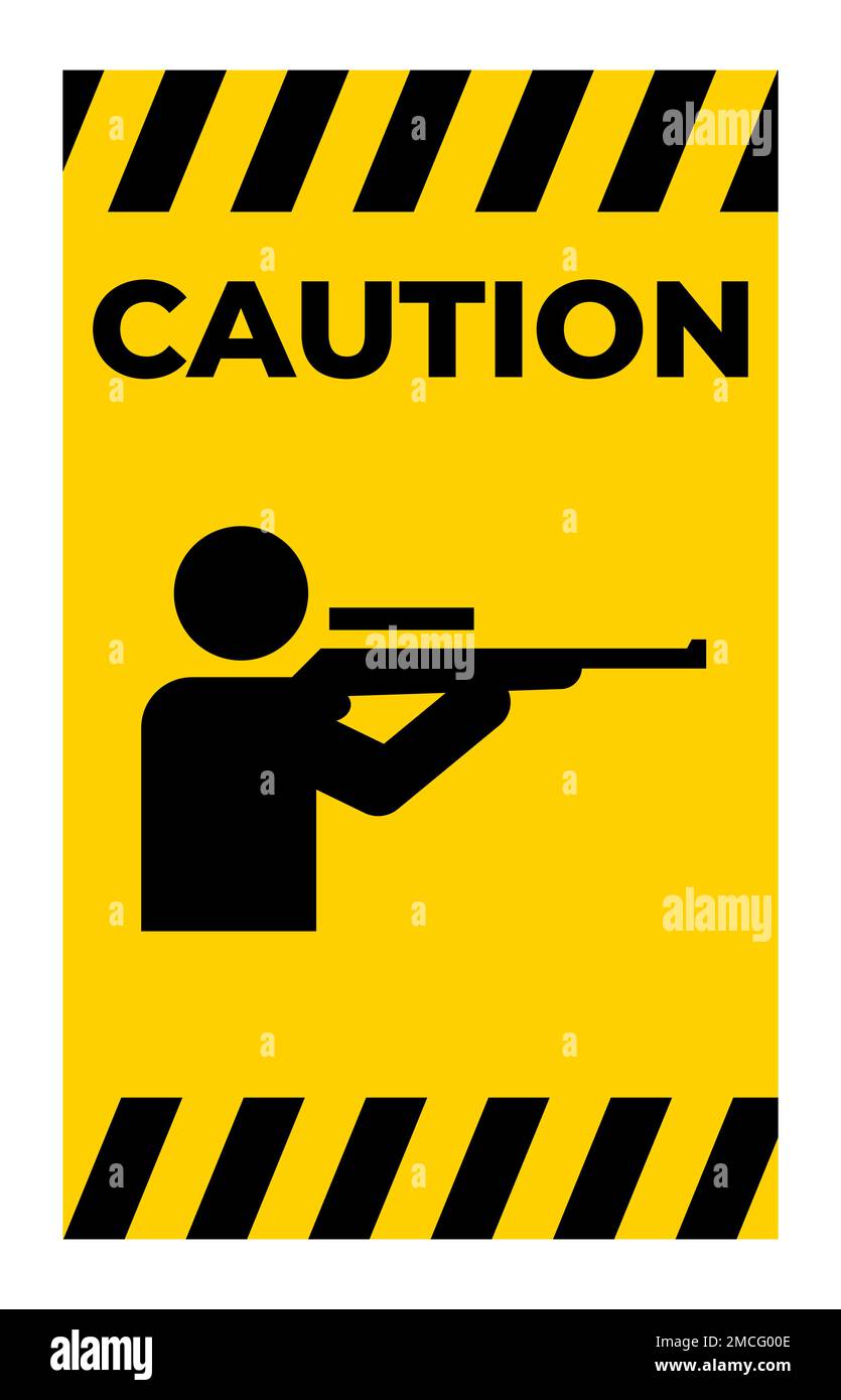 Shooting Range Diamond Caution Sign Rifle Range Symbol Stock Vector ...