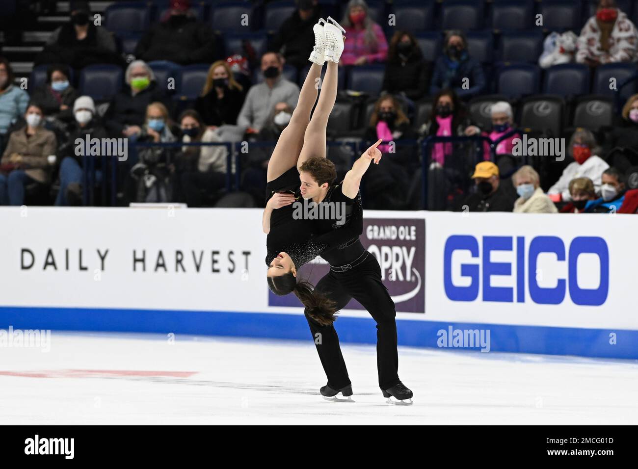 Caroline Green and Michael Parsons compete in the rhythm dance program ...