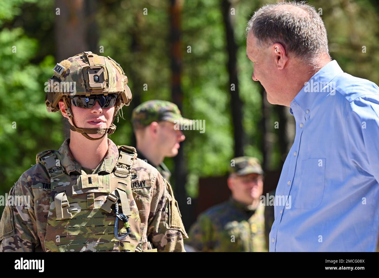 U.S. Army 1st Lt. Elizabeth Tacka, a sapper platoon leader with the ...
