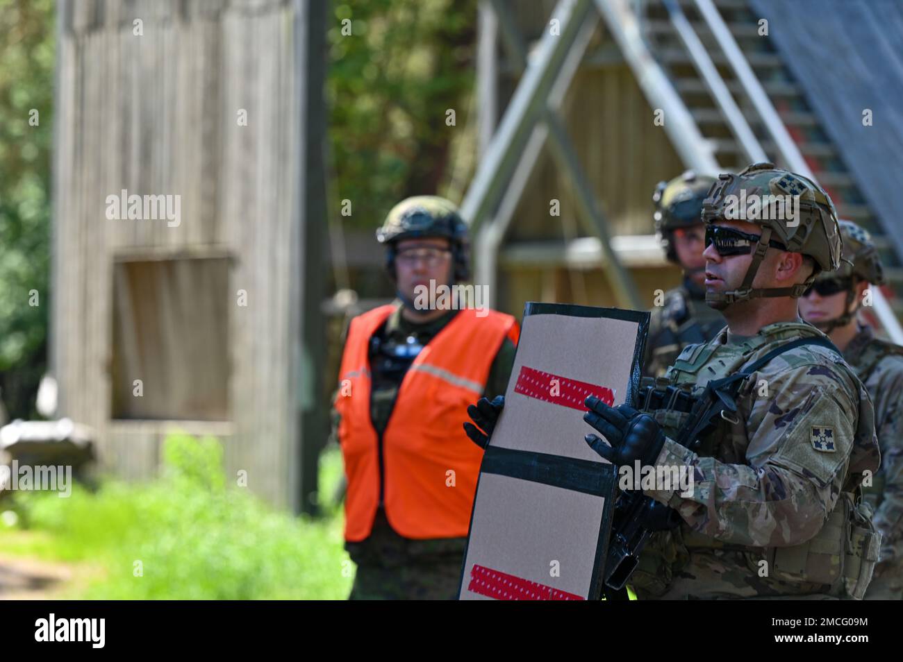 U.S. Army Sgt. Matthew Alfaya, a combat engineer assigned to the 588th ...