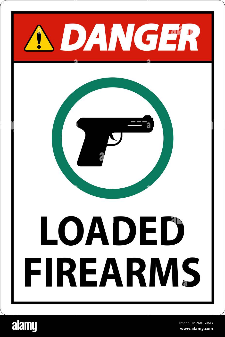Gun Owner Sign Danger, Loaded Firearms Stock Vector Image & Art - Alamy
