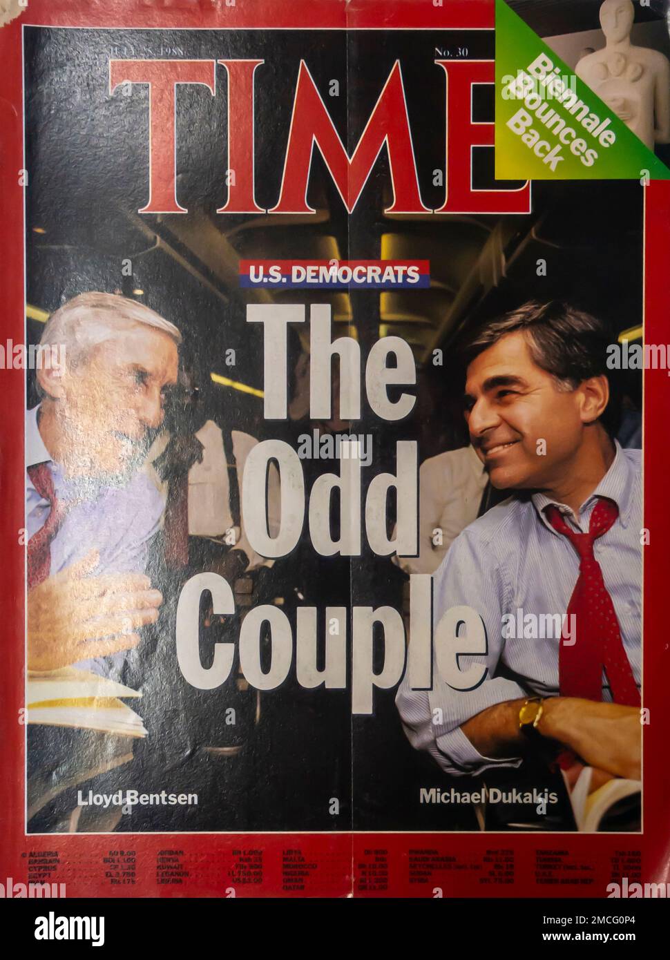 Time magazine July 1988 cover - Dukakis, Bentsen Stock Photo - Alamy