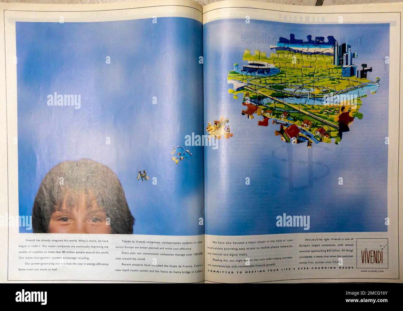 Vivendi power-generating systems advert in a Time magazine 1999 Stock ...