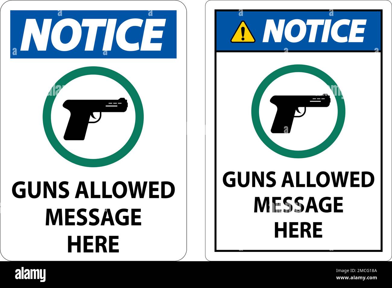 Custom Notice Firearms Allowed Sign Guns Allowed Message Here Stock ...