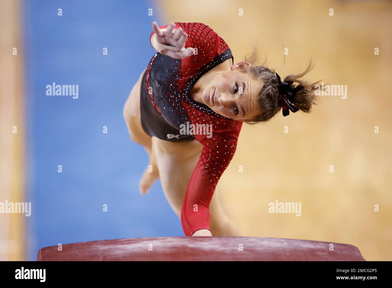 Georgia's Abbey Ward performs on the vault during an NCAA gymnastics ...