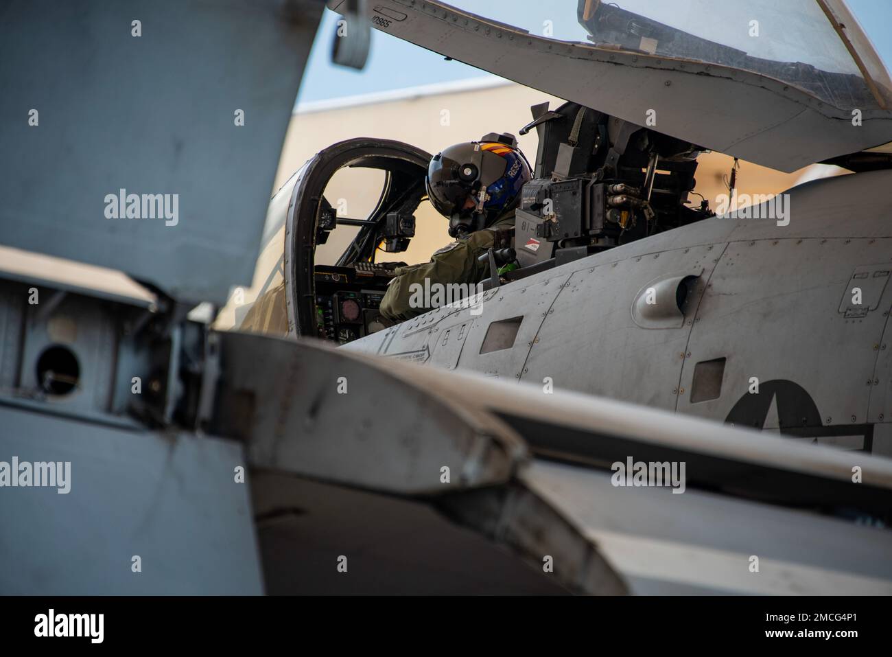 U.S. Air Force Col. Joseph Turnham, 355th Wing commander, sits in an A ...