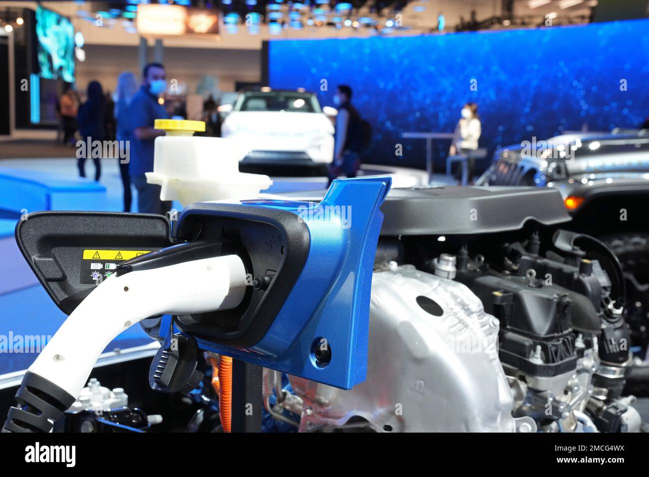 Charging technology from the Jeep Wrangler 4xe is on display at the ...