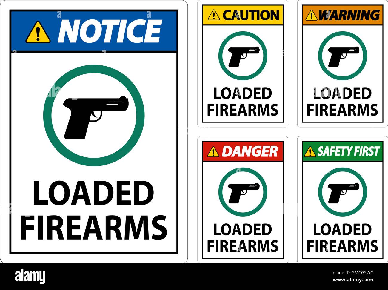 Gun Owner Sign Warning, Loaded Firearms Stock Vector Image & Art - Alamy