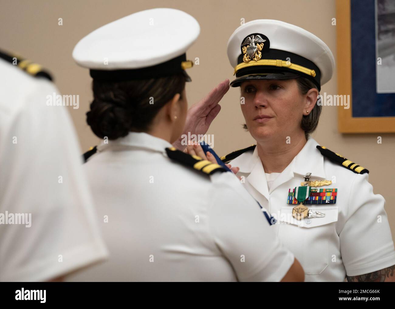 SAN ANTONIO – (June 30, 2022) Lt. Cmdr. Tracy Lewis salutes during “Old ...