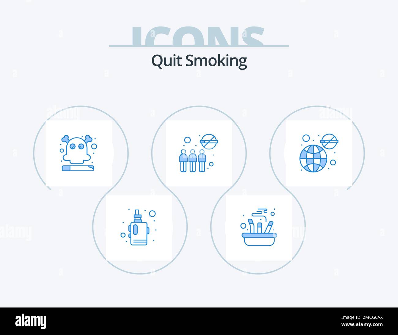 Quit Smoking Blue Icon Pack 5 Icon Design. block. team. smoking ...