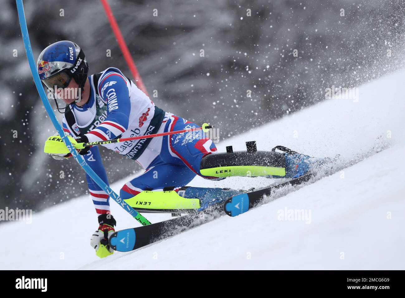 France's Clement Noel speeds down the course during an alpine ski, men ...