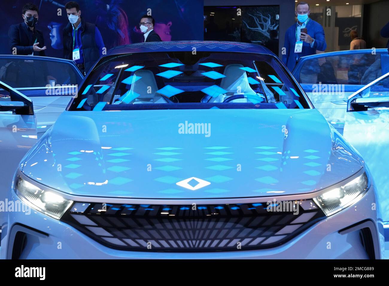 People look at the Transition Concept Smart Device concept car at the ...