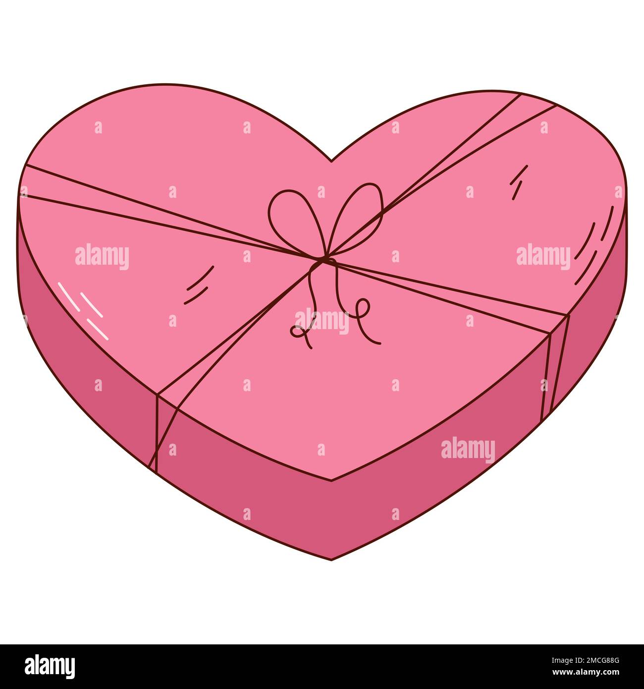 Hand drawn chocolates in a box for Valentine day. Design elements for ...