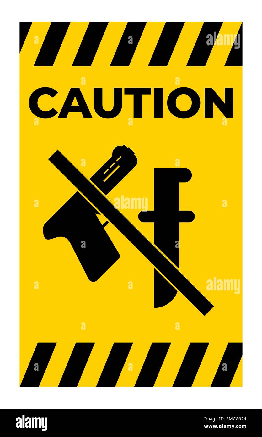 Weapon prohibited icon. Forbidding, No weapons, with gun and knife ...