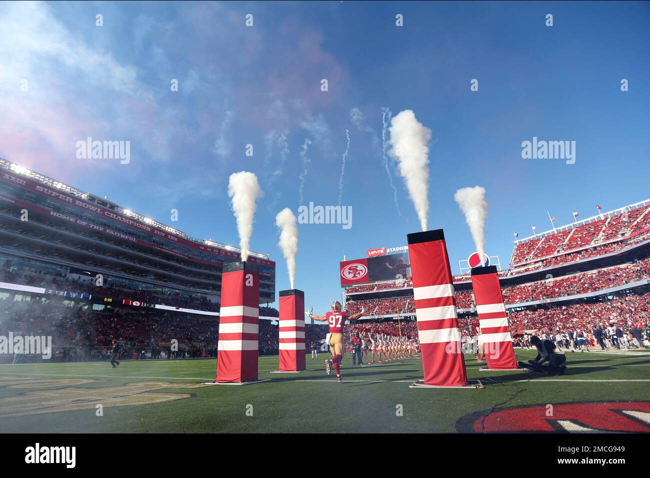 San Francisco 49ers defensive end Nick Bosa (97) is introduced before ...