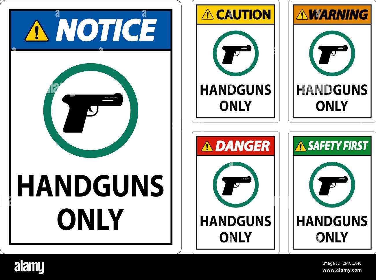Notice Firearms Allowed Sign Handguns Only Stock Vector Image & Art - Alamy