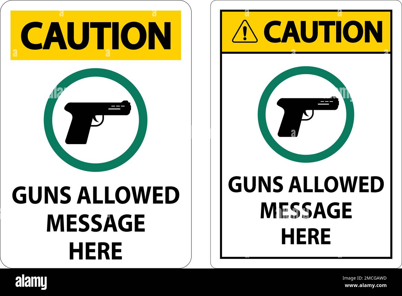 Custom Notice Firearms Allowed Sign Guns Allowed Message Here Stock ...