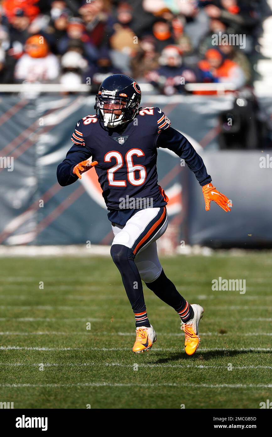 Chicago Bears safety Deon Bush (26) runs on the field during the first ...